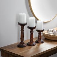China Home Decoration Handmade Wooden Candle Stand Set for Wedding Party Handcrafted Design for sale