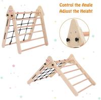 China Kids Toddler Indoor Gym Play Wooden Climbing Toys Triangle Folding Climbing Sliding for sale