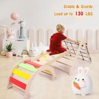 China Kids Toddler Indoor Gym Play Wooden Climbing Toys Triangle Folding Climbing Sliding for sale