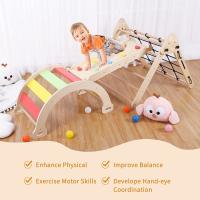 China Kids Toddler Indoor Gym Play Wooden Climbing Toys Triangle Folding Climbing Sliding for sale