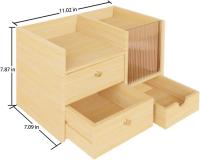 China Convenient and Compact Bamboo Wood Desktop Drawers Organizer for Cosmetic Storage for sale