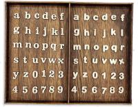 China Two Fonts Tiny Wooden Letters for Scrapbooking Crafts Decoration Carving Type Engraving for sale