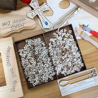 China Two Fonts Tiny Wooden Letters for Scrapbooking Crafts Decoration Carving Type Engraving for sale