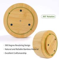 China Customized Logo Acceptable Bamboo Rotating Desk Organizer for Desktop Storage Caddy for sale