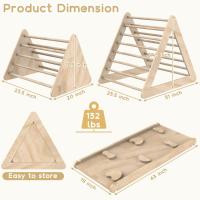 China Unisex Wooden Climbing Triangle Ladder With Ramp and Stained Finish for Toddlers for sale