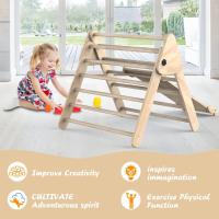 China Indoor Kids Play Gym Climbing Triangle Ladder with Ramp Set of 3 Wooden Safety Toys for sale