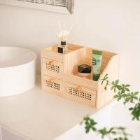 China Efficiently Organize Your Desk with 13.3x8.6inch Wooden Storage Box Mini Desk Organizer for sale