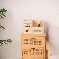 China Efficiently Organize Your Desk with 13.3x8.6inch Wooden Storage Box Mini Desk Organizer for sale