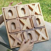 China Children's Wooden Tic-Tac-Toe XO Chess Game Set Custom Tictactoe for Fun and Learning for sale