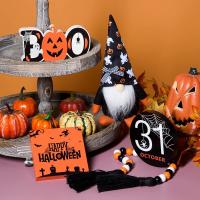 China Eco-friendly Halloween Decorations Children Hocus Pocus Tiered Tray Decor Set of 3 Wood for sale