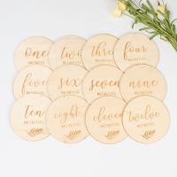 China Custom Size Plywood Baby Monthly Milestone Cards Ideal for Newborn Birth Announcement for sale