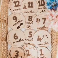 China Baby Monthly Milestone Cards 13 Pieces Newborn Gift Set for First Year Growth Props for sale