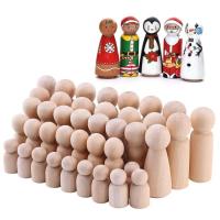 China Engraving Carving Type Unfinished Figure Shape Wooden Peg Doll for Hand Painting for sale