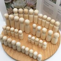 China Engraving Carving Type Unfinished Figure Shape Wooden Peg Doll for Hand Painting for sale