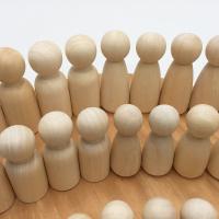 China Engraving Carving Type Unfinished Figure Shape Wooden Peg Doll for Hand Painting for sale