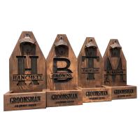 China Customized Personalized Wood Wall Mounting Beer Bottle Opener For Wedding Groomsmen Gift for sale