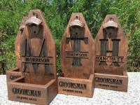 China Customized Personalized Wood Wall Mounting Beer Bottle Opener For Wedding Groomsmen Gift for sale