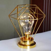 China Free Sample Charge Custom Logo Metal Wire LED Lantern Table Lamp with Glass Tube and LED Bulb for sale