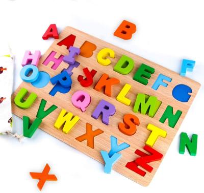 China Sample Charge Free Wooden Alphabet and Number Puzzles for Educational Development for sale