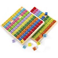 China Wooden Multiplication Math Table Board Game 7.5x7.5x0.8 inch Size and Burned Printing for sale