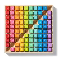 China Wooden Multiplication Math Table Board Game 7.5x7.5x0.8 inch Size and Burned Printing for sale