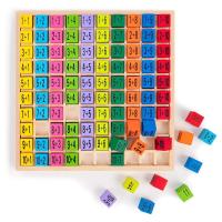 China Wooden Multiplication Math Table Board Game 7.5x7.5x0.8 inch Size and Burned Printing for sale