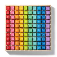China Wooden Multiplication Math Table Board Game 7.5x7.5x0.8 inch Size and Burned Printing for sale