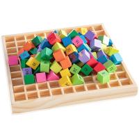 China Wooden Multiplication Math Table Board Game 7.5x7.5x0.8 inch Size and Burned Printing for sale