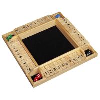China 12-14 inch 4 Player Shut The Box Dice Game Wooden Board Table Math Game Toys for Children Unisex for sale