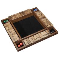 China 12-14 inch 4 Player Shut The Box Dice Game Wooden Board Table Math Game Toys for Children Unisex for sale