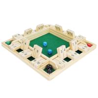 China 12-14 inch 4 Player Shut The Box Dice Game Wooden Board Table Math Game Toys for Children Unisex for sale