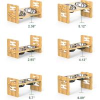 China Adjustable Bamboo Elevated Dog Cat Food Stand Holder for Gifts Stores Commercial Buyer for sale