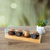 China Customized Logo Acceptable Solid Oak Wooden Watch Display Stand for Rustic Style for sale