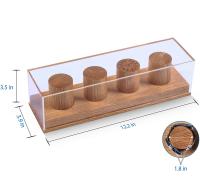 China Customized Logo Acceptable Solid Oak Wooden Watch Display Stand for Rustic Style for sale