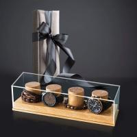 China Customized Logo Acceptable Solid Oak Wooden Watch Display Stand for Rustic Style for sale