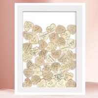 China Wedding Decoration Drop Top Wood Frames with Customized Guest Book Sign Alternative for sale