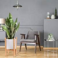 China Flower/Green Plant Used Modern Design Bamboo Solid Acacia Wood Plant Pot Stand Holder for sale
