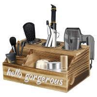 China Rustic Design Style Wall Mount Hair Styling Care Tool Organizer with Personalized Logo for sale