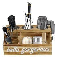 China Rustic Design Style Wall Mount Hair Styling Care Tool Organizer with Personalized Logo for sale