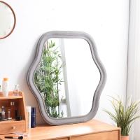 China Bedroom Mirror with Wave Frame and Customized Logo Acceptable Silk-screen Printing for sale