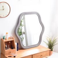 China Bedroom Mirror with Wave Frame and Customized Logo Acceptable Silk-screen Printing for sale