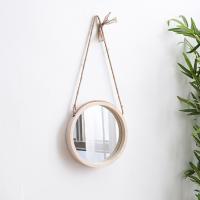 China 30x30cm Customized Logo Acceptable Nordic Style Round Hanging Mirror for Home Decoration for sale
