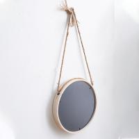 China 30x30cm Customized Logo Acceptable Nordic Style Round Hanging Mirror for Home Decoration for sale