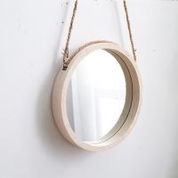 China 30x30cm Customized Logo Acceptable Nordic Style Round Hanging Mirror for Home Decoration for sale