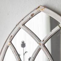 China Natural Style Wooden Mirror Frame Decorative with Storage Shelf White or Custom Color for sale