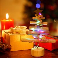 China Custom Printing Artificial Xmas Trees Mini Wooden Decoration for Home Decor Christmas Tree for sale