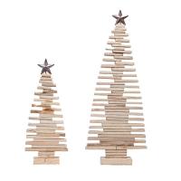 China Christmas Tree Table Decoration Ornaments with Simple Design and Natural Wood Color for sale