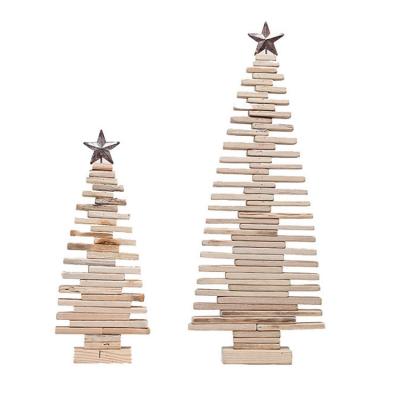 China Christmas Tree Table Decoration Ornaments with Simple Design and Natural Wood Color for sale