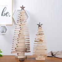 China Christmas Tree Table Decoration Ornaments with Simple Design and Natural Wood Color for sale