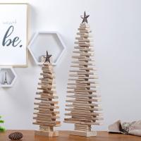 China Christmas Tree Table Decoration Ornaments with Simple Design and Natural Wood Color for sale